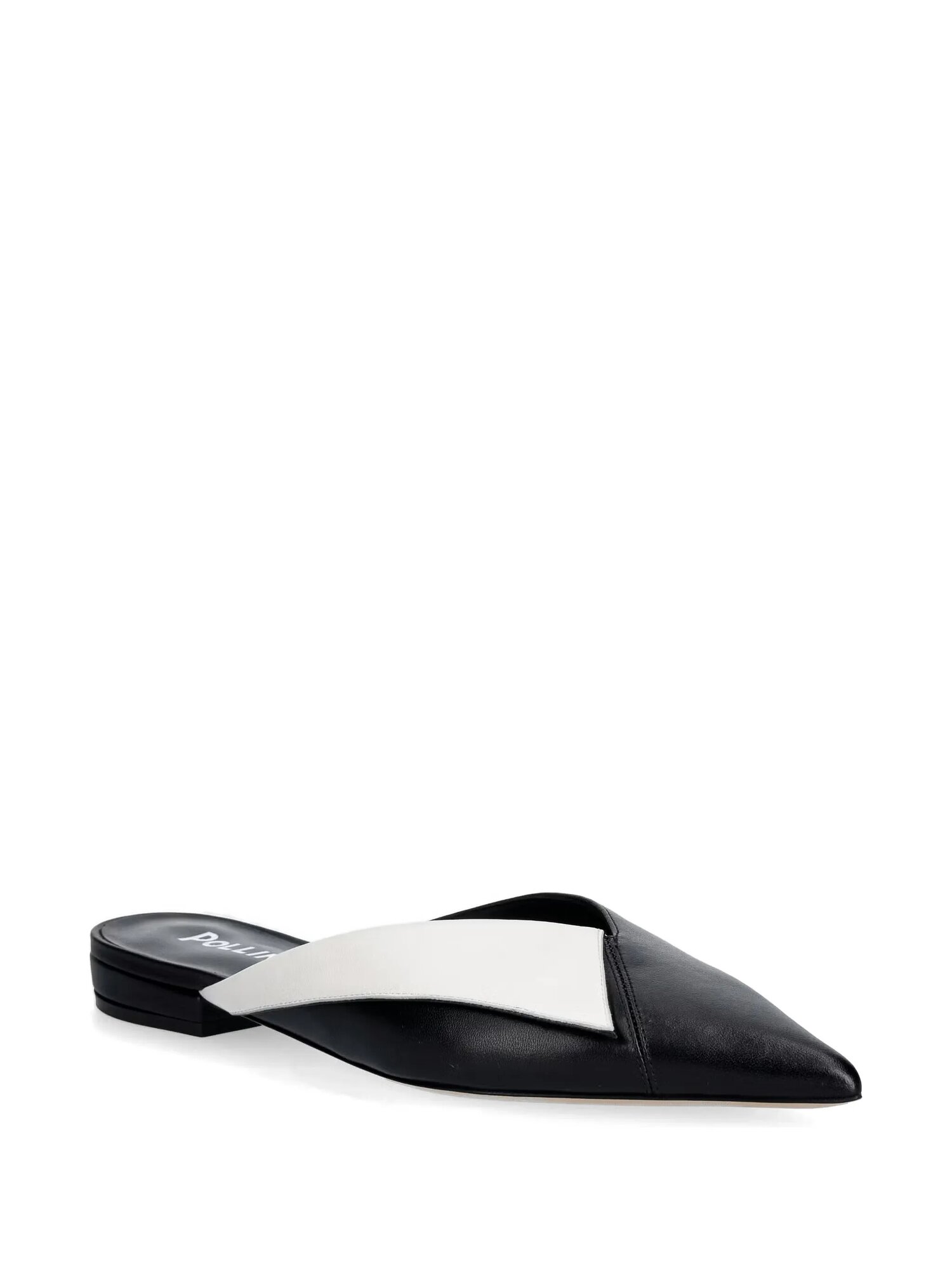 Мюли Pollini Pointed-toe leather mules, размер 38 EU, black/black — фото 1