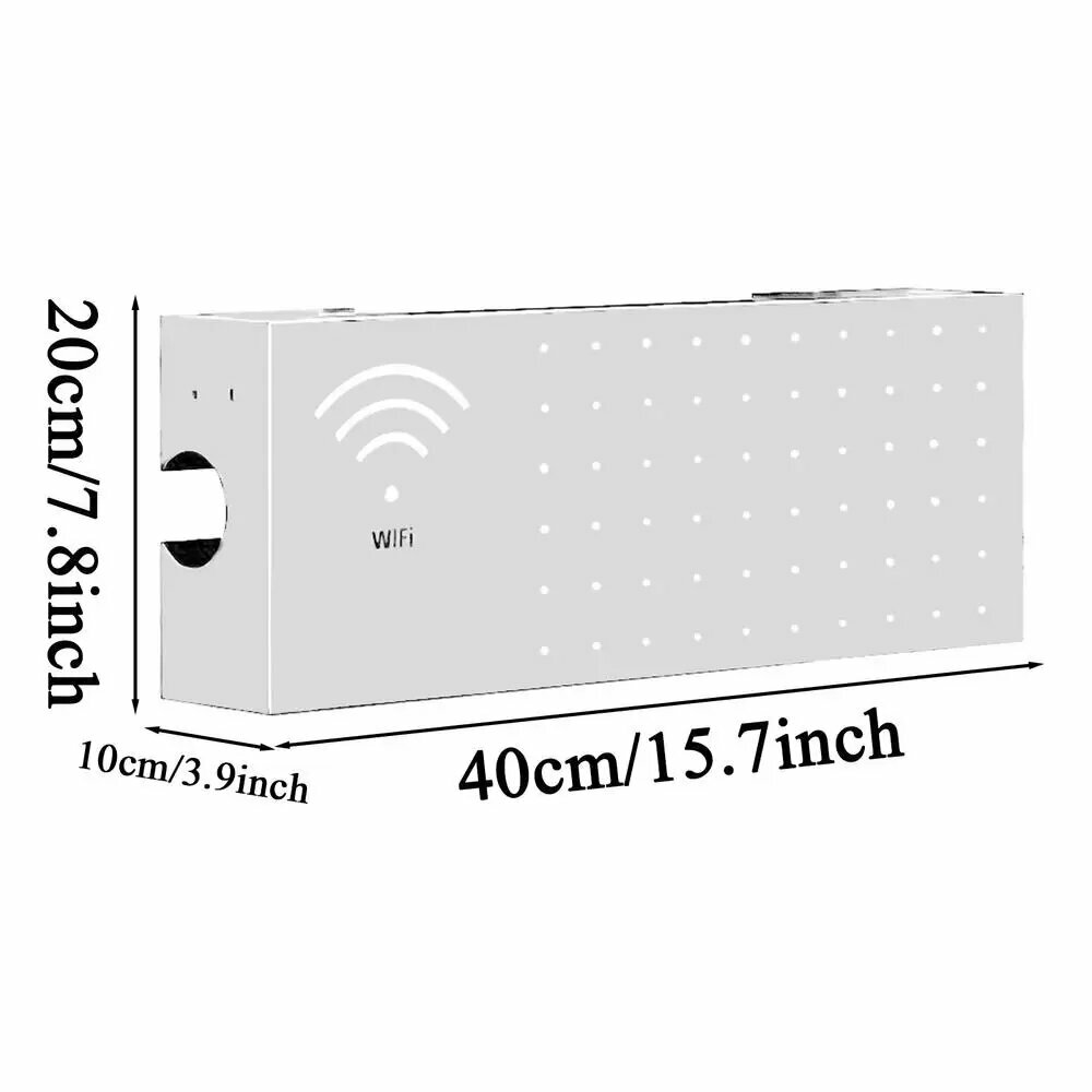 Белый настенный ящик для роутера 40x20x10 см