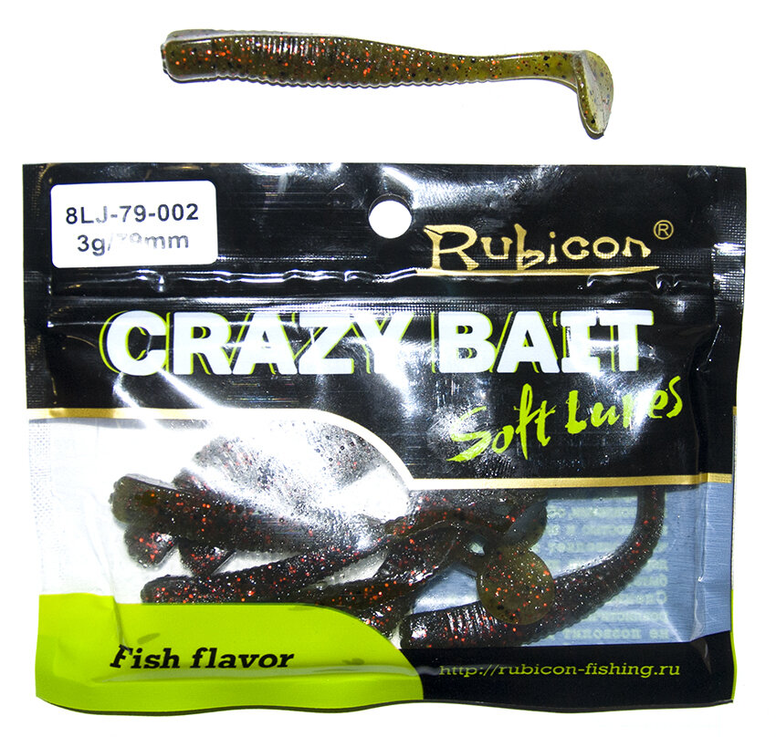 Съедобная силиконовая приманка RUBICON Crazy Bait LJ 3g, 79mm, цвет 002