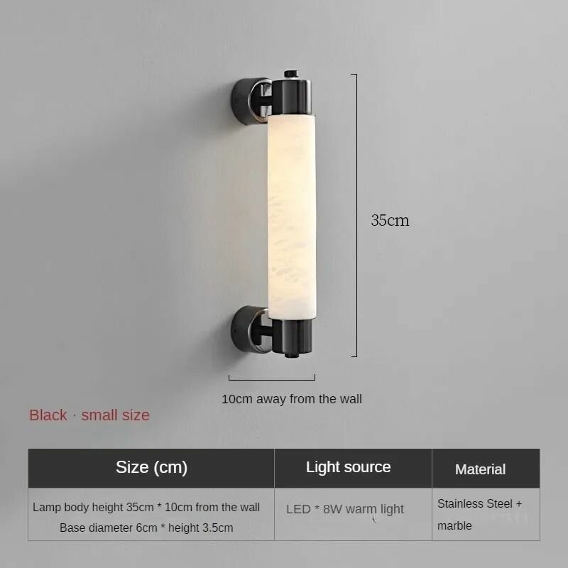 Artpad Настенная лампа из облачного мрамора 35 см, LED, чёрный, для спальни и гостиной