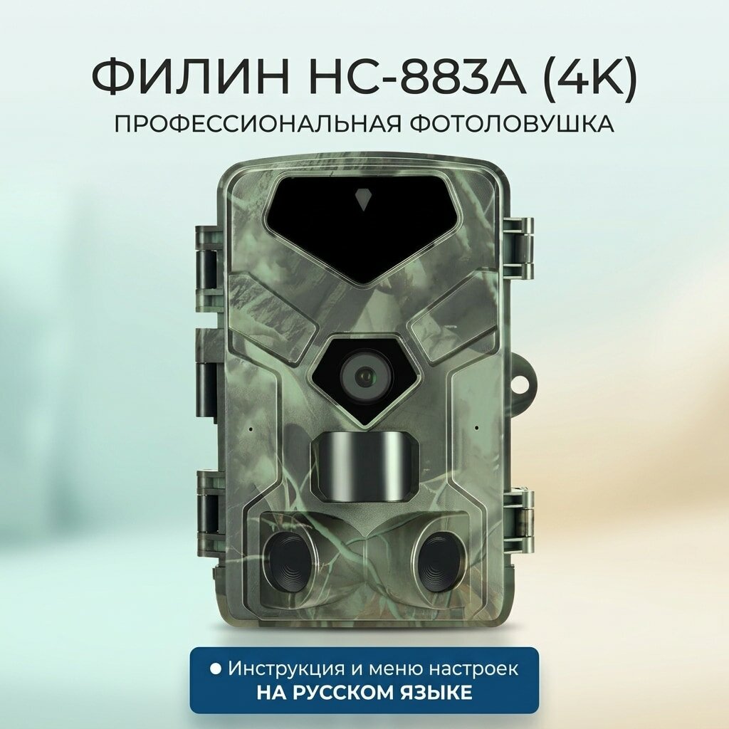 Уличная 4K фотоловушка Филин HC-883A с невидимой ночной ИК