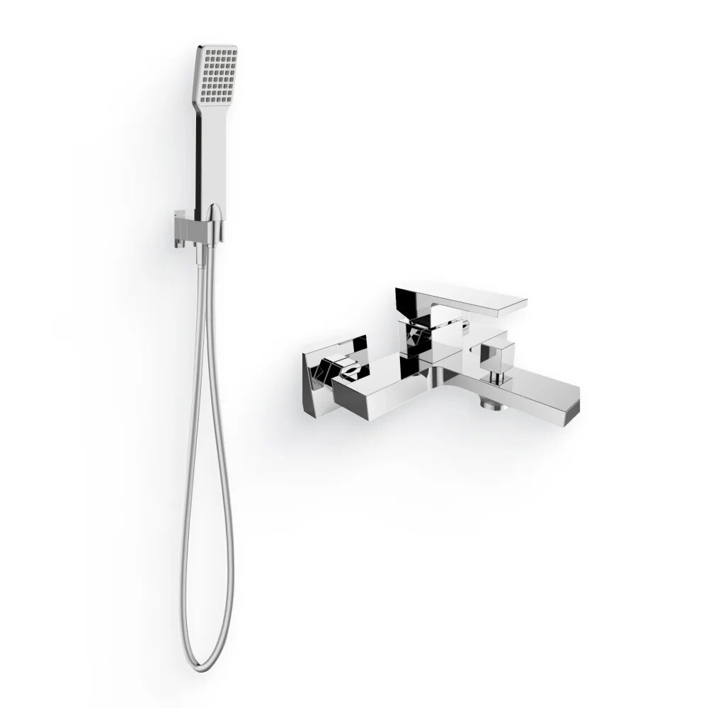Смеситель для душа Hansgrohe Logis 71600000 с душевым гарнитуром, хром, глянцевый, настенный, однорычажный, смеситель для ванны с душем