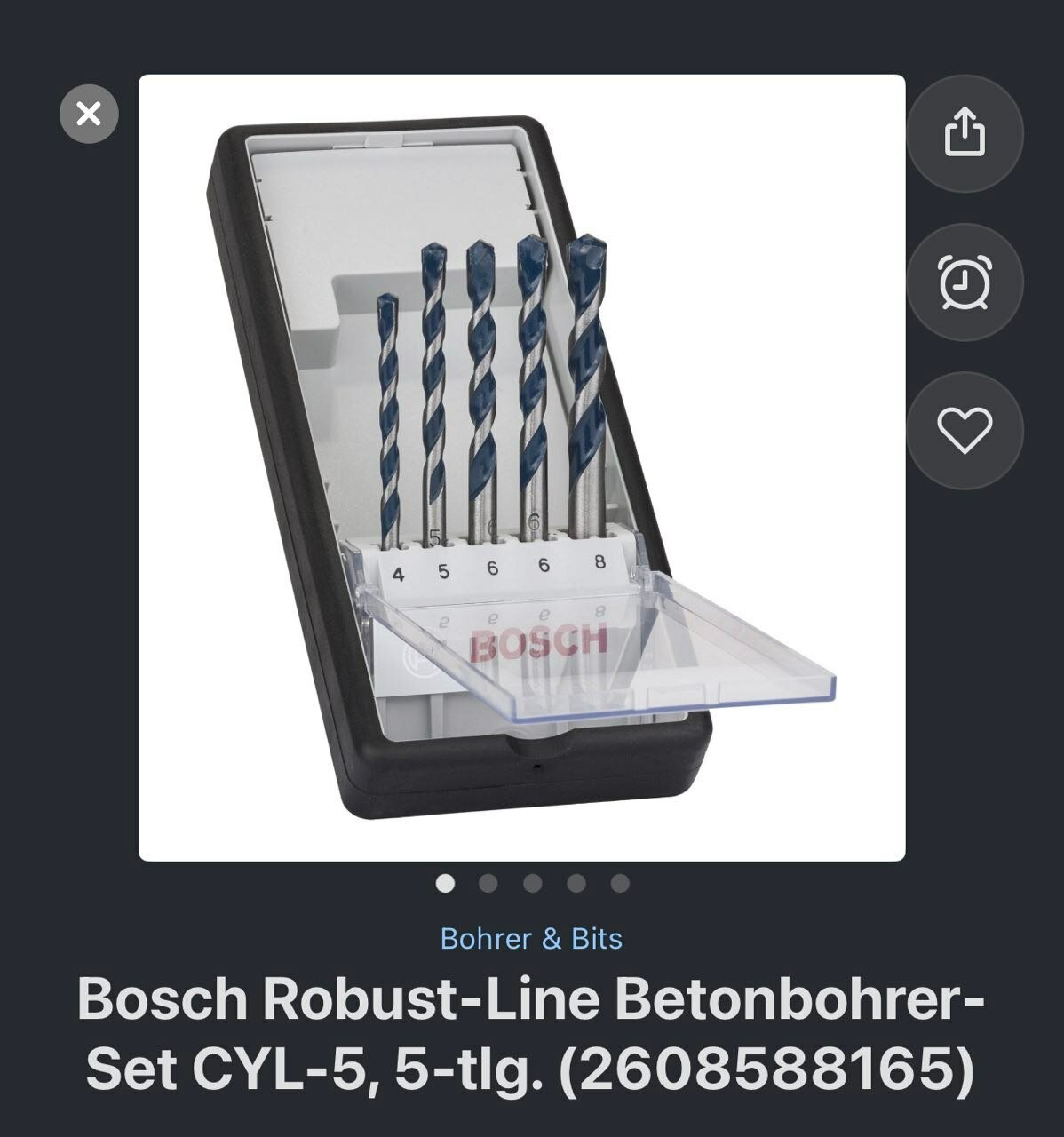 Набор сверл CYL-5 по бетону 5 шт. Bosch 2608588165