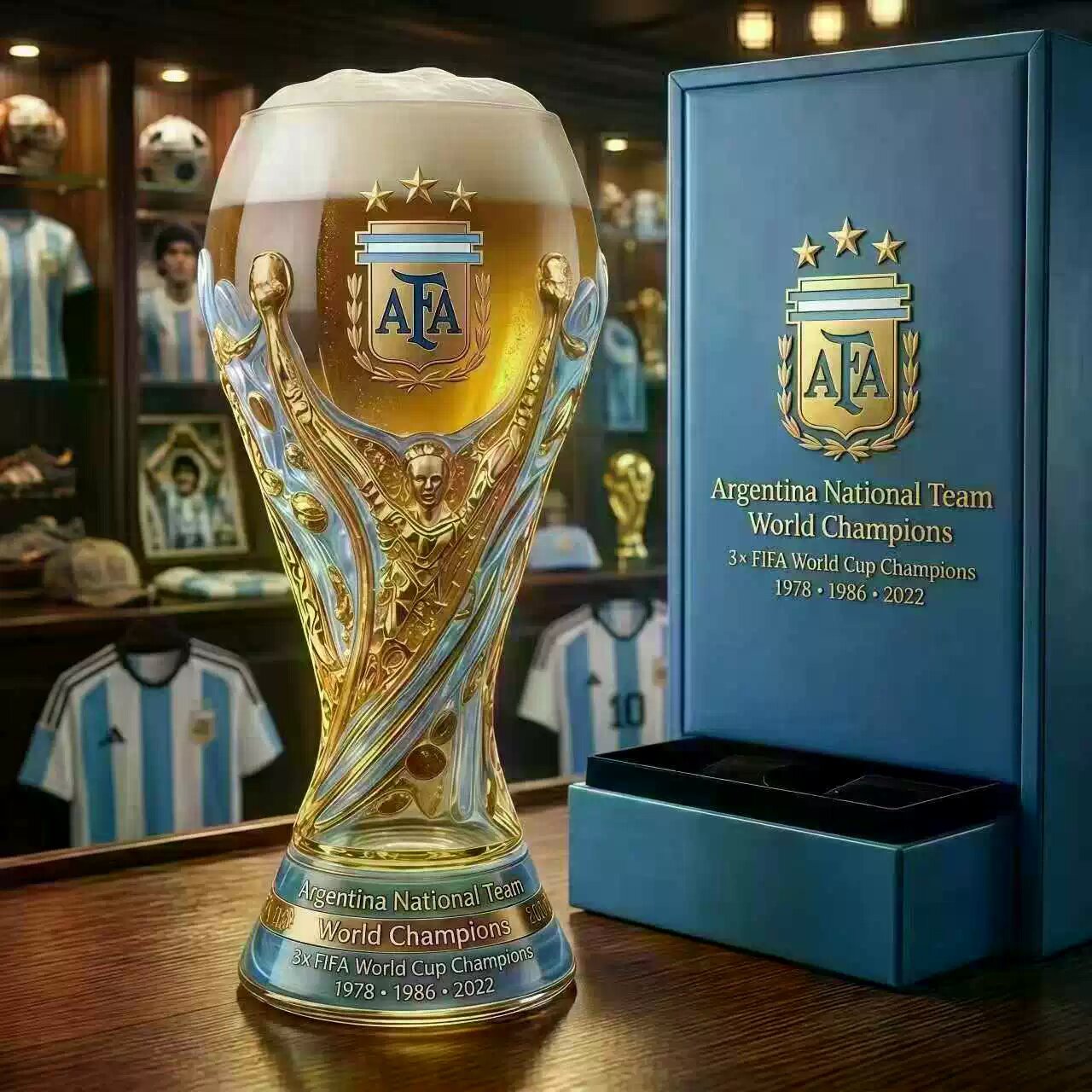 Купель для пива World Cup Champion Trophy Whisky, антикварная стеклянная посуда, диаметр 20 см