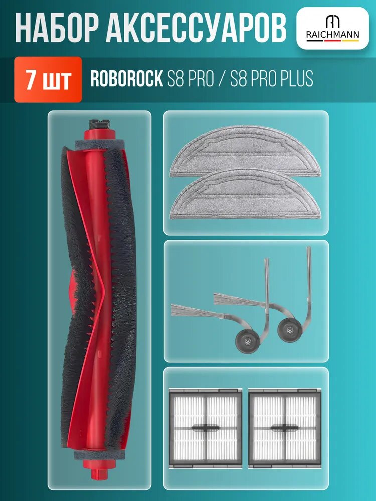 Комплект аксессуаров для робот-пылесоса Roborock S8 Pro, S8 Pro Plus (фильтры, щетки и салфетки тряпки МОП)