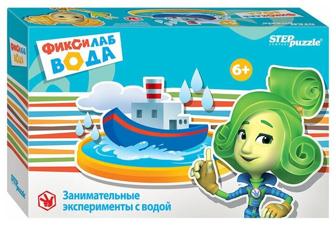 Развивающая игра Step Puzzle "Фиксилаб: Вода", для опытов, физика, 4 эксперимента, от 6 лет