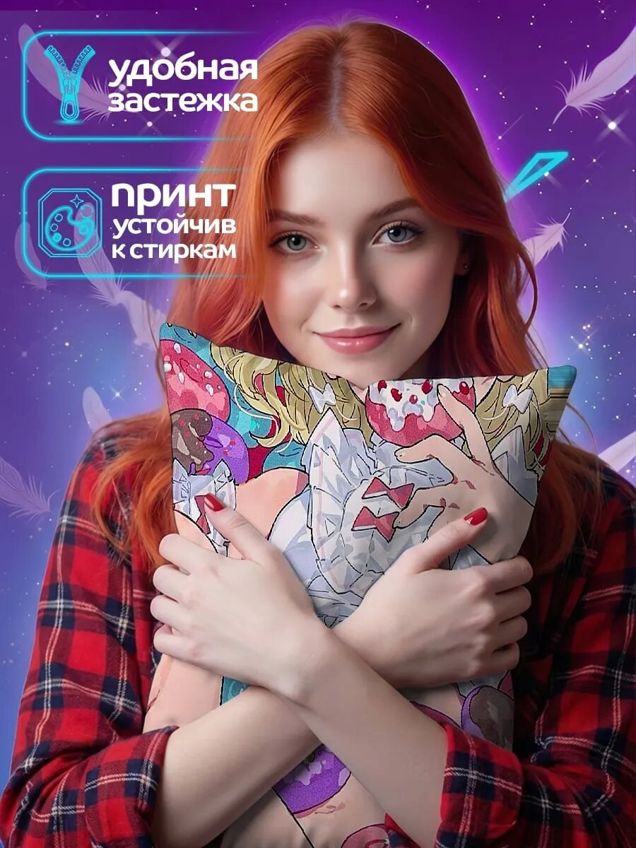 Подушка дакимакура Девочка с пончиками — фото 1