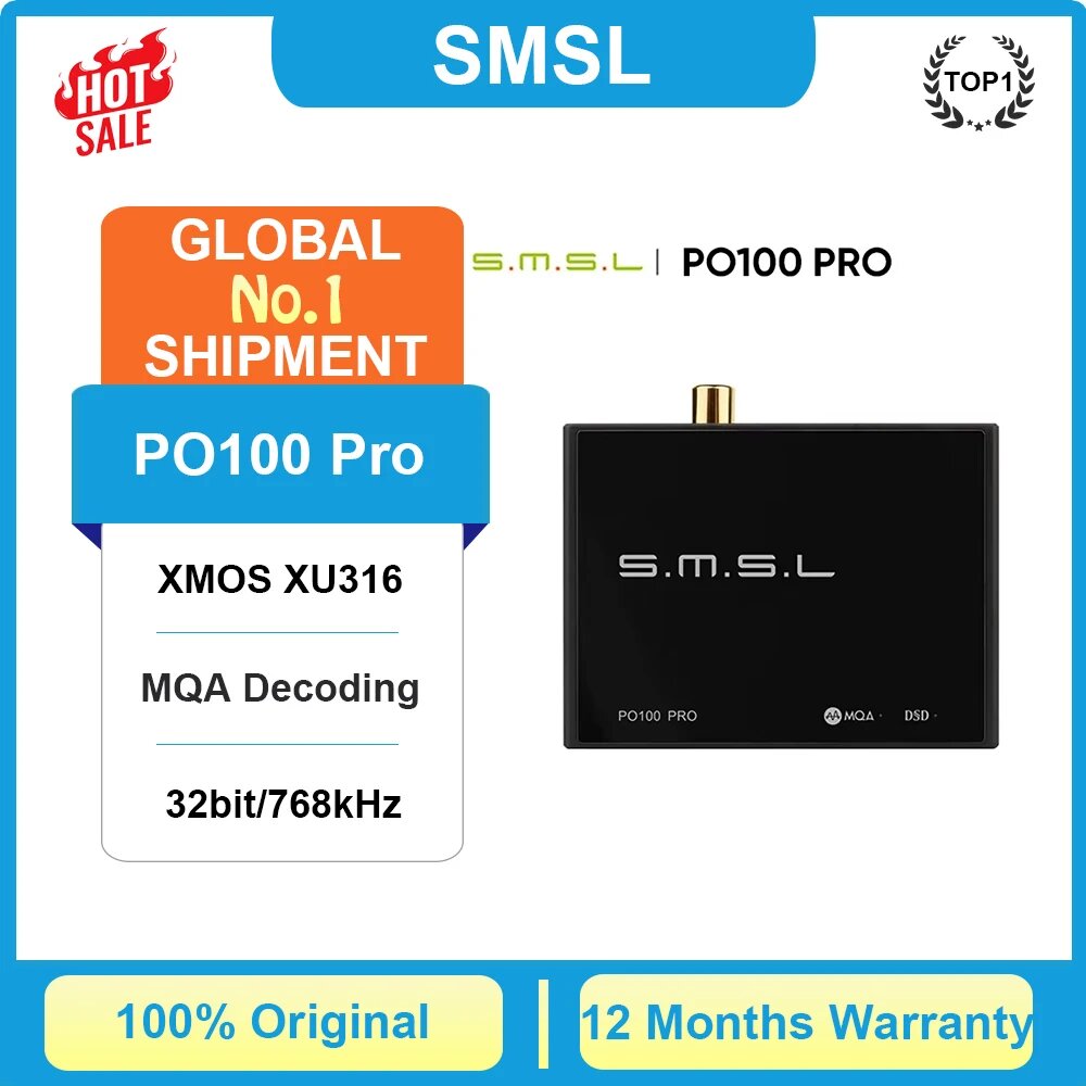 SMSL PO100 PRO портативный DAC