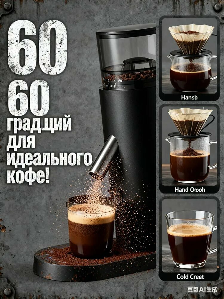 Кофемолка Компактная кофемолка｜Для дома и путешествий｜Качественные материалы 110 Вт, объем 80 г