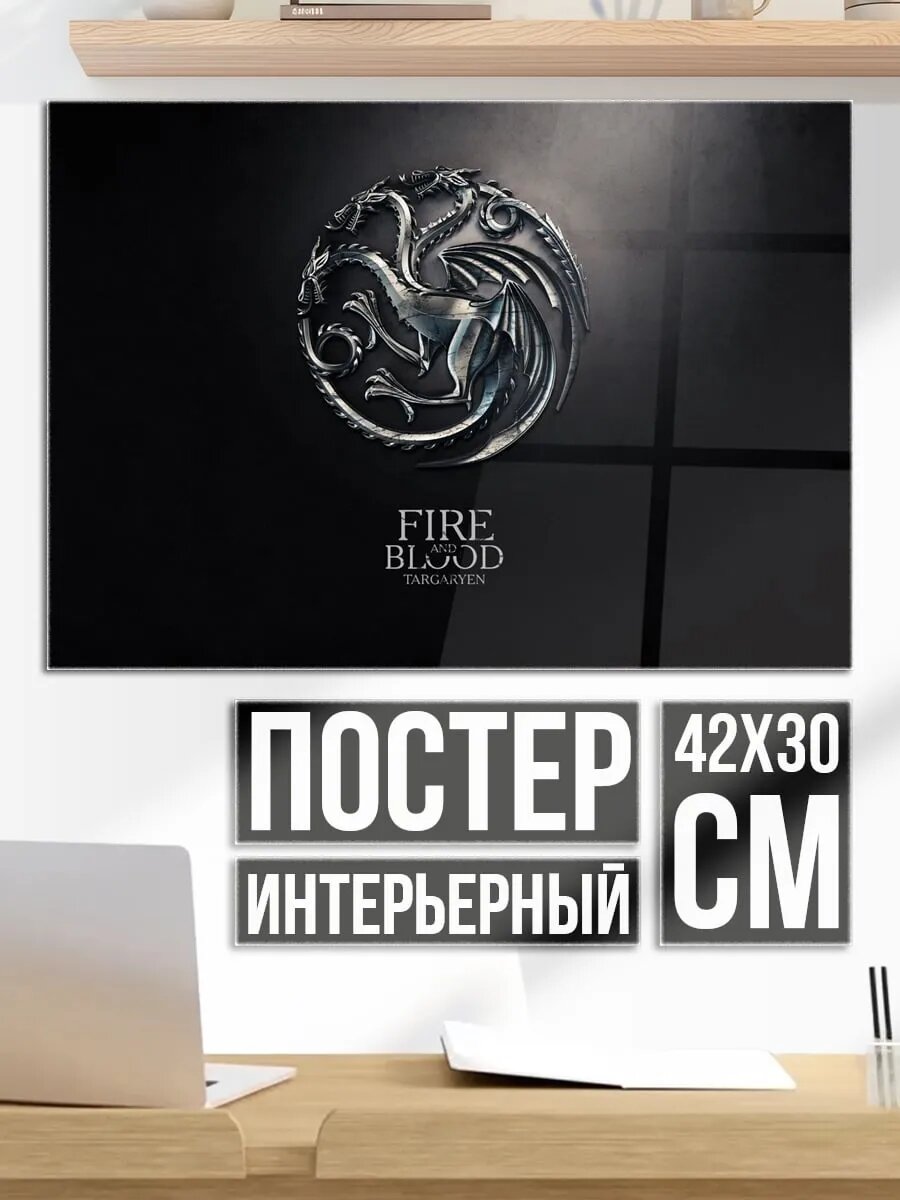 Плакат постер Огонь и кровь