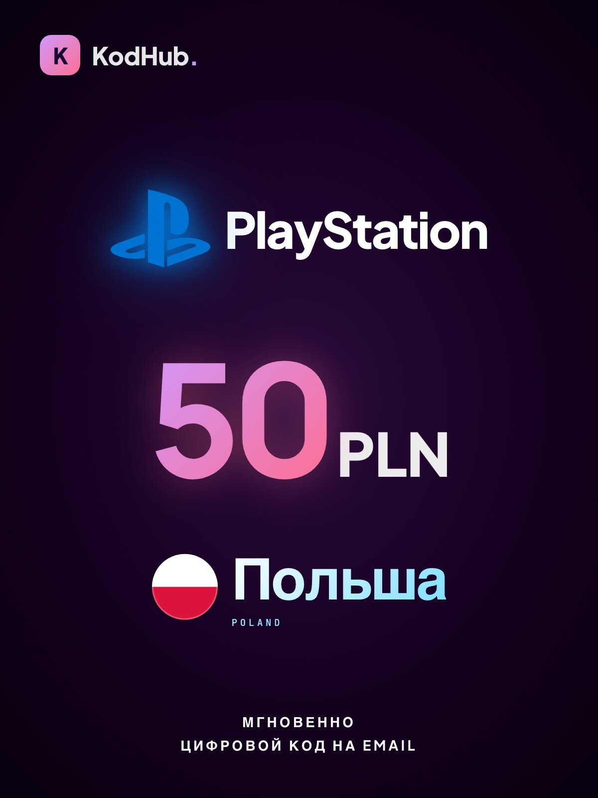 Карта PSN PlayStation Польша 50 злотых (PLN) | пополнение PS Store, PS5, PS4 | Цифровой код