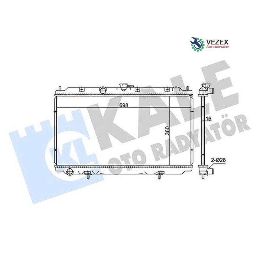 KALE 348640 Радиатор охлаждения для а/м Nissan Almera N16/Primera P12 (00-) MT паяный