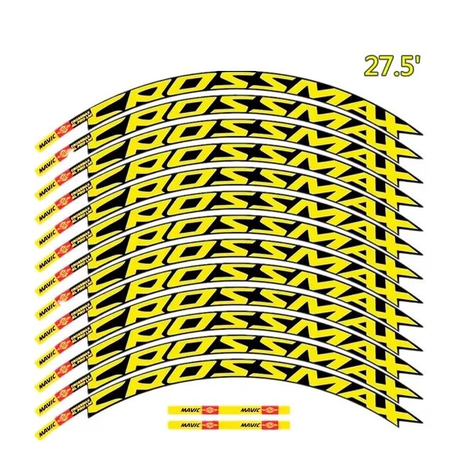 MAVIC Crossmax 27.5" наклейки на колеса, желтый/бордовый
