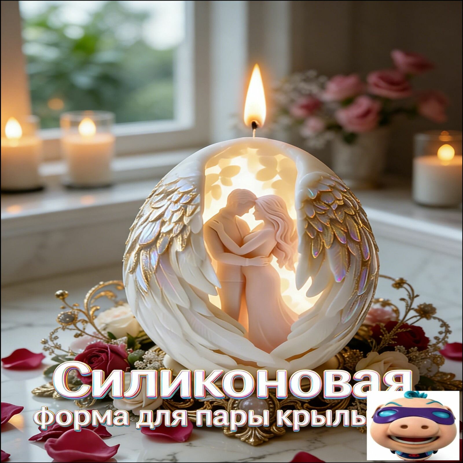 Молд для литья/Силиконовая форма Крылья влюбленных, для аромакамней и декора, идея подарка на День Валентина