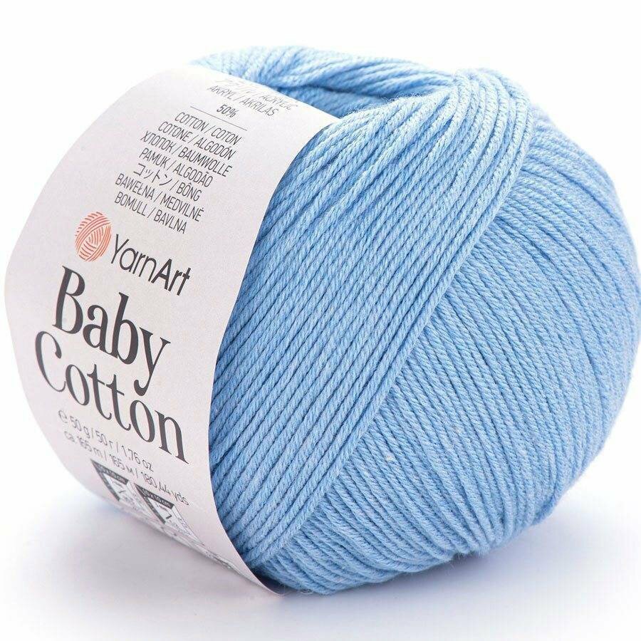 Пряжа Yarnart BABY COTTON 448 голубой (5 мотков)