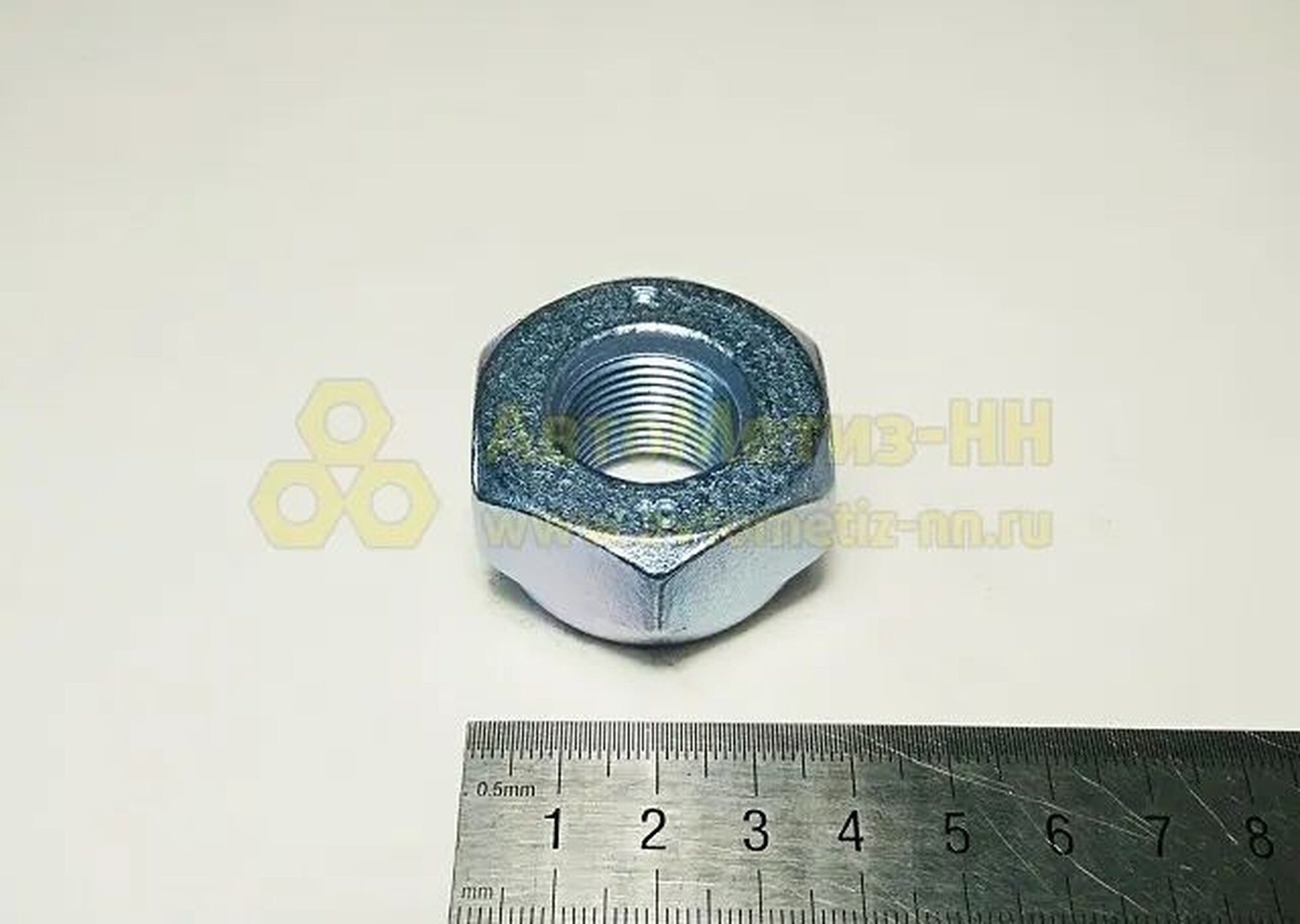 Гайка колесная М20*1,5 (22, ключ 38, белый цинк) передняя правая ГАЗ 53 (крепкий орешек)
