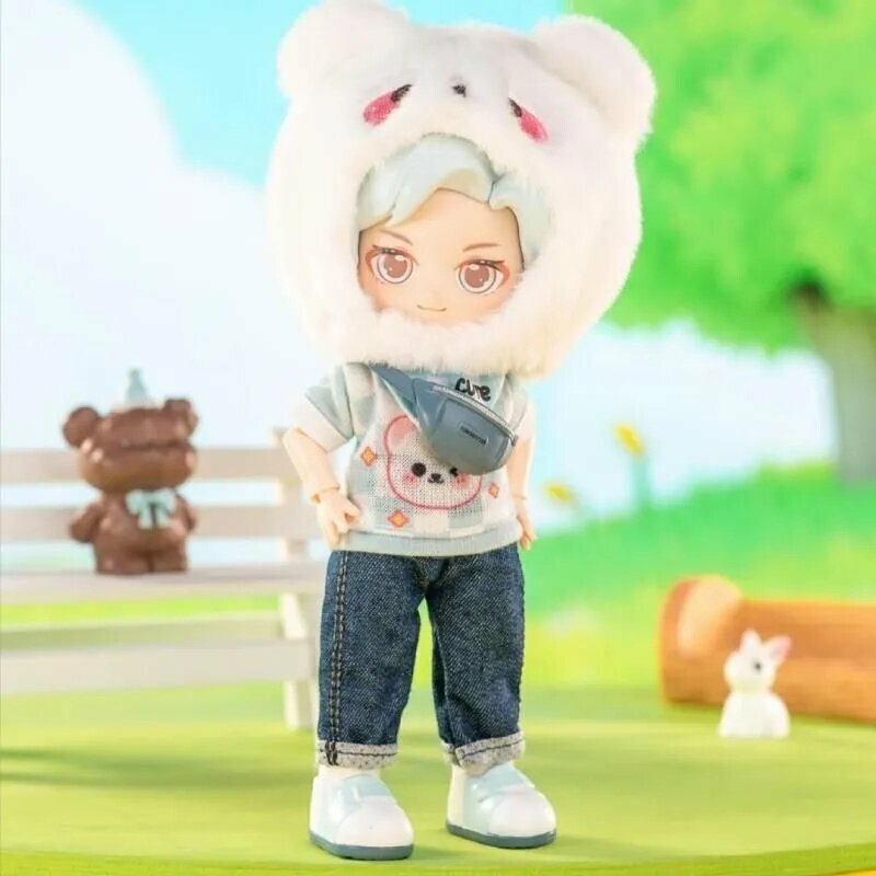 SIMONTOYS, Пушистая подвижная, суставная кукла, 12 мин. BJD