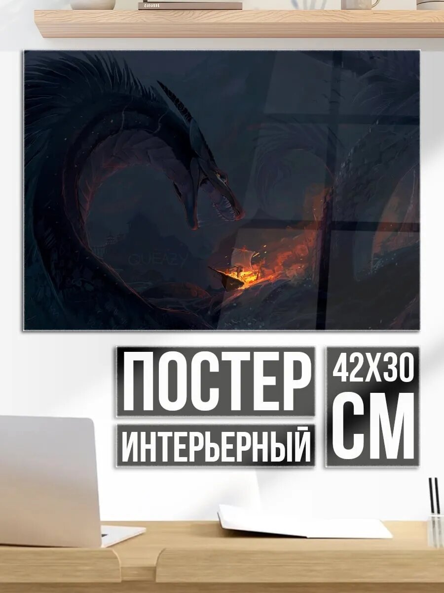 Плакат постер Драконья битва