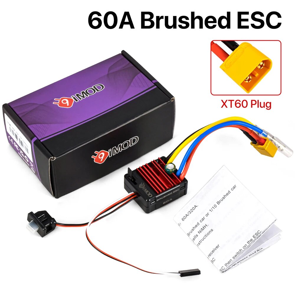 9IMOD 60A Матовый Электронный Регулятор Скорости для Моторов 550 540 XT60 Plug