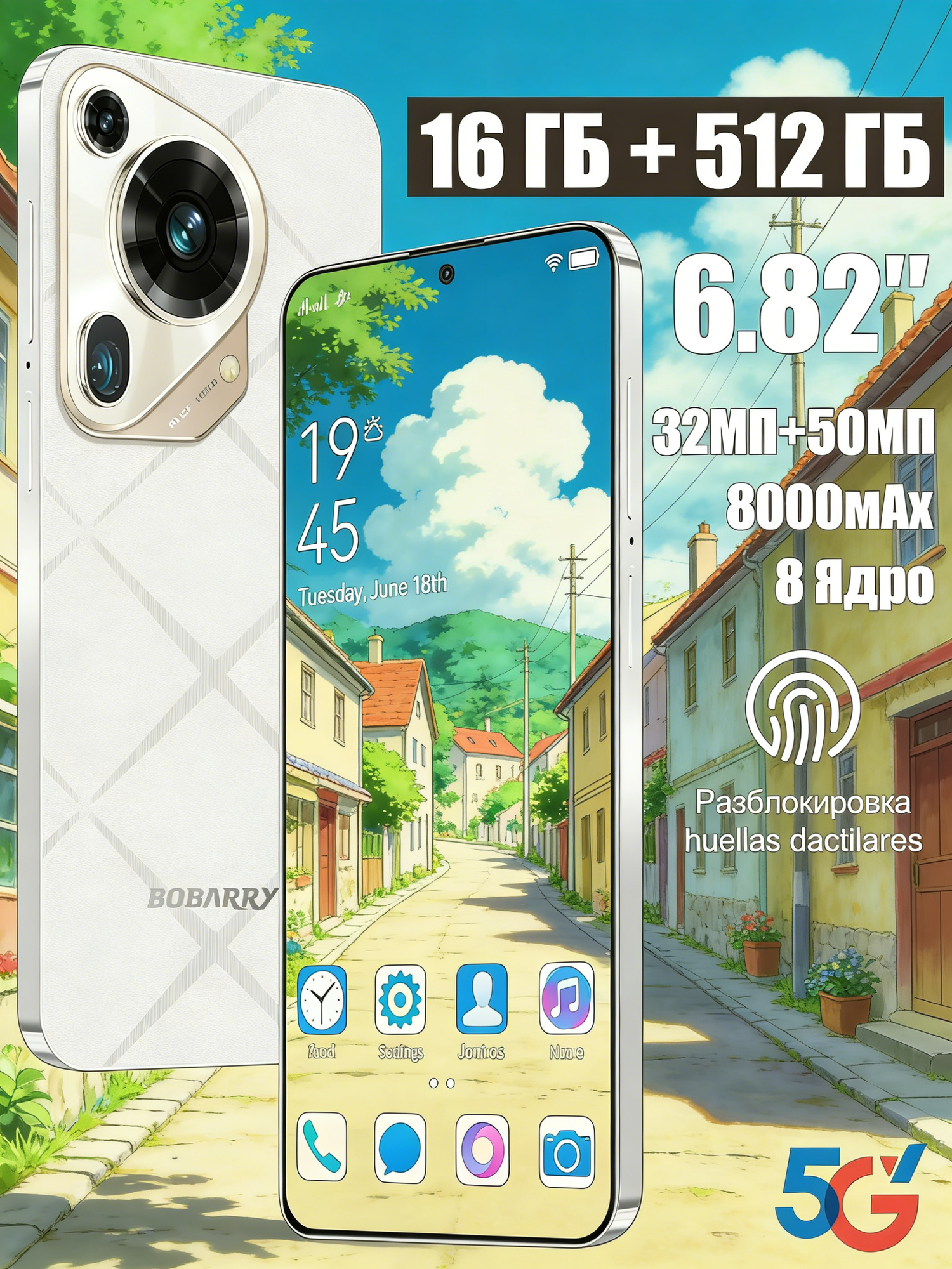 Смартфон P70 Pro 5G Большой дисплей, быстрая зарядка, гарантия, игровой телефон NFC Snapdragon 8 Gen 3 6,82 дюйма 5G