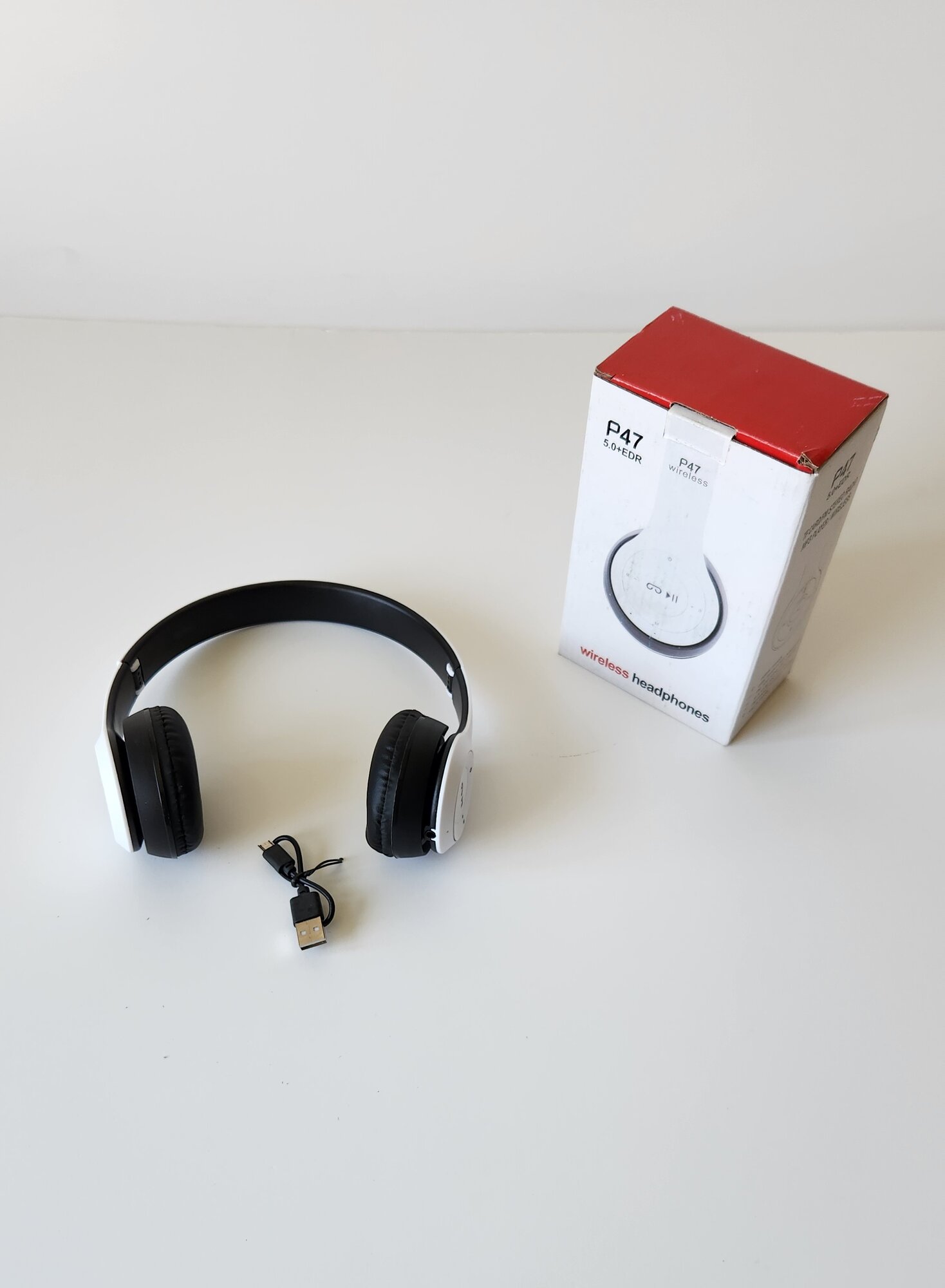 Детские Bluetooth наушники Р47, микрофон. белые
