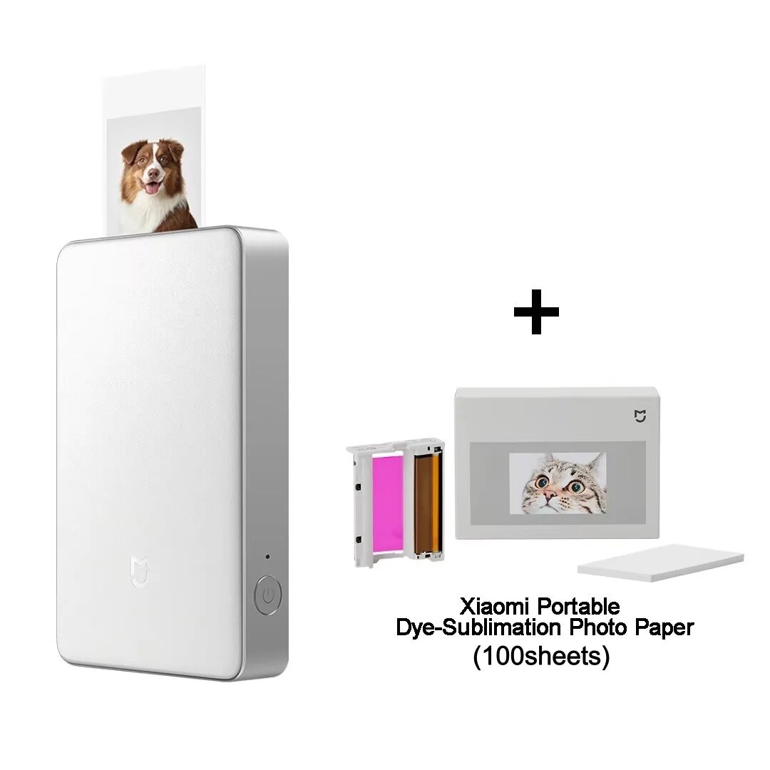 Xiaomi Mijia Pocket Photo Printer Pro add 100pcs paper