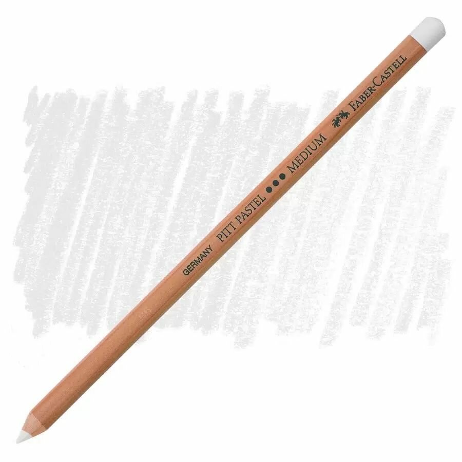 Пастельный карандаш Faber-Castell Pitt Pastel, 1 шт, цвет №101 белый, мedium