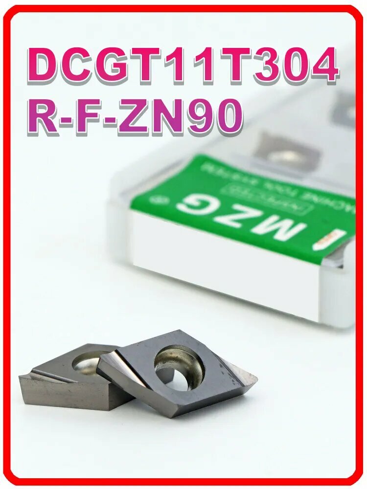 MZG 10 шт DCGT11T304R-F-ZN90 керамические твердосплавные пластины DCGT ZN90 ZP15 ZP163 для токарной обработки нержавеющей стали