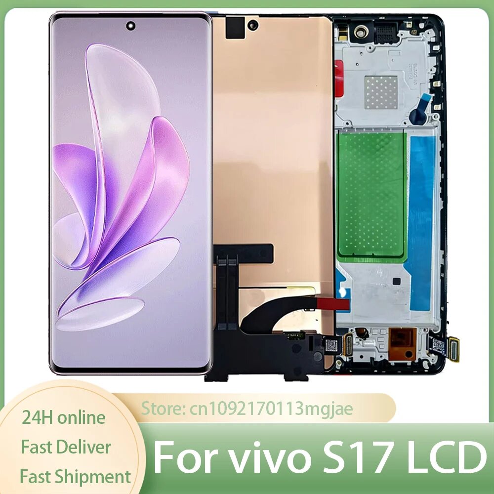 6,78-дюймовый AMOLED-дисплей для vivo S17 LCD V2283A, сенсорный экран в сборе с Black With Frame