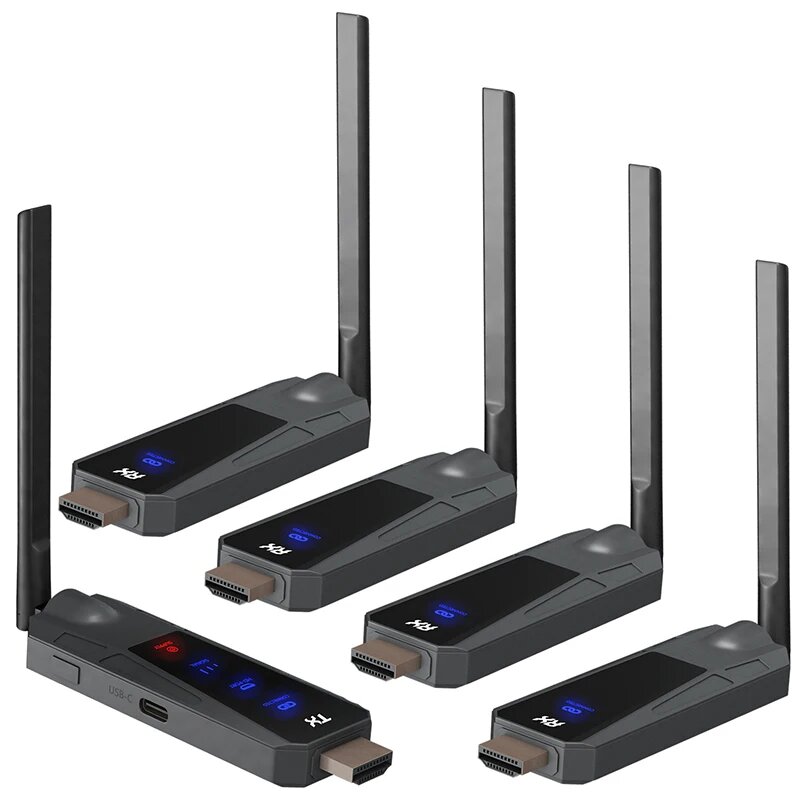 SHOYEE Беспроводной HDMI Передатчик/Приемник, Цвет: 1TX and 4RX