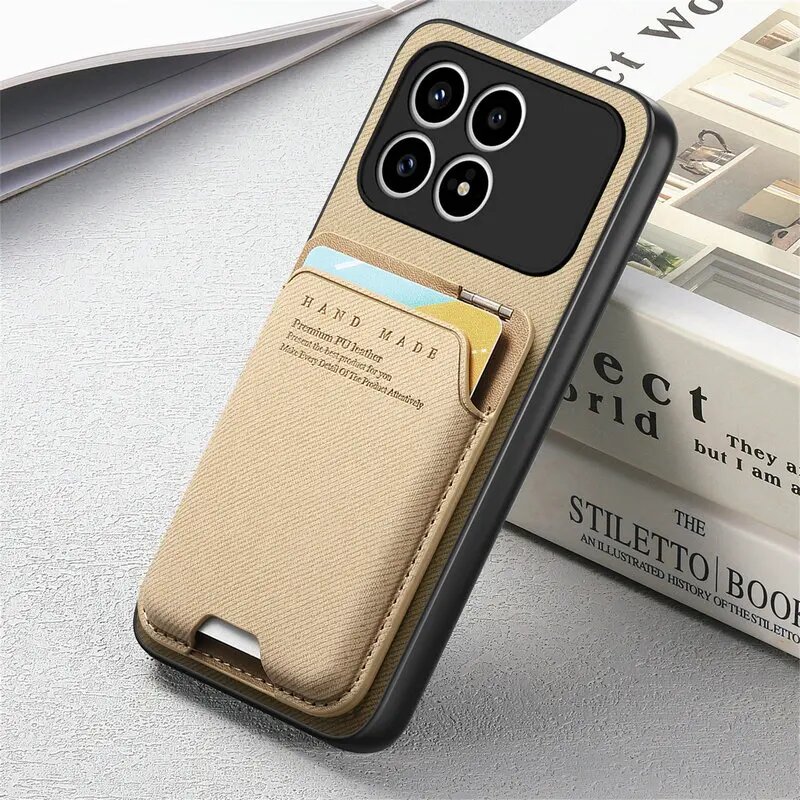 Кожаный чехол-книжка с подставкой и отделением для карт для Xiaomi Poco M8 Pro 5G / Poco F8 Ultra / Mi Phone F8 / F Pro / M8