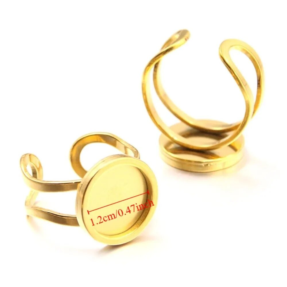 Открытые настройки колец из нержавеющей стали Gold 12mm