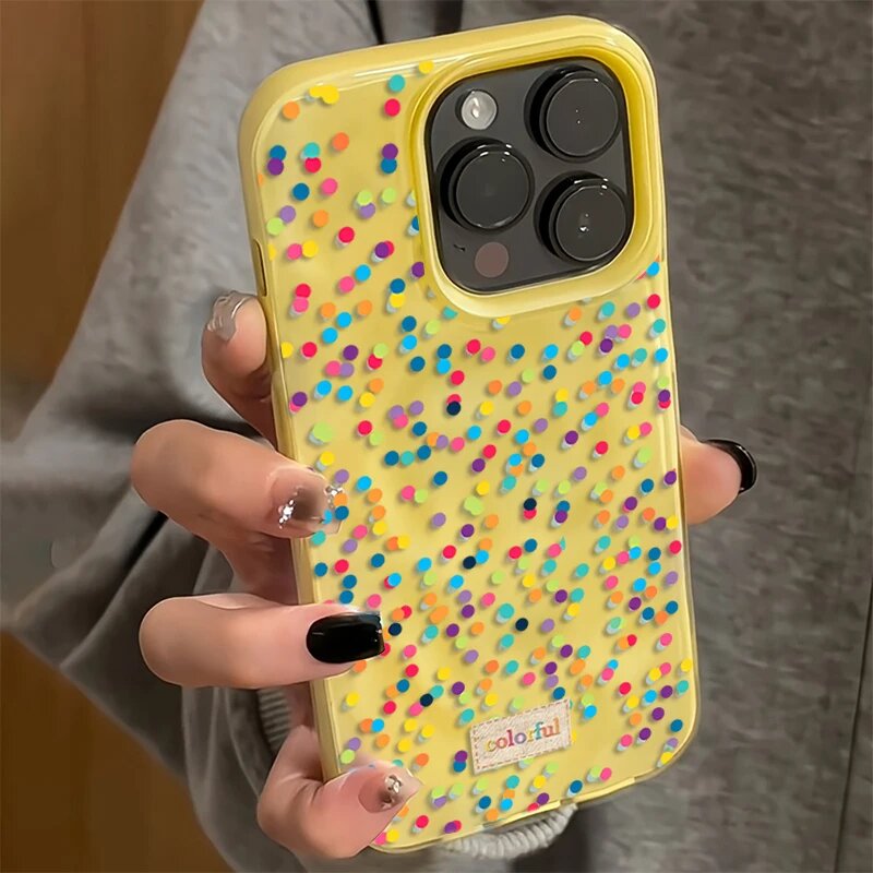 Милый красочный чехол в горошек для iPhone 17 16 Plus 15 14 Pro 13 12 Айфон 11 Про Макс, Y25-T17165