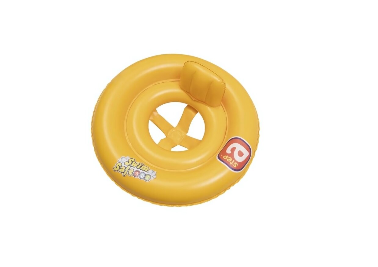 Круг надувной BESTWAY "SWIM SAFE" со спинкой и сиденьем, 69 см, желтый, для детей 1-2 лет