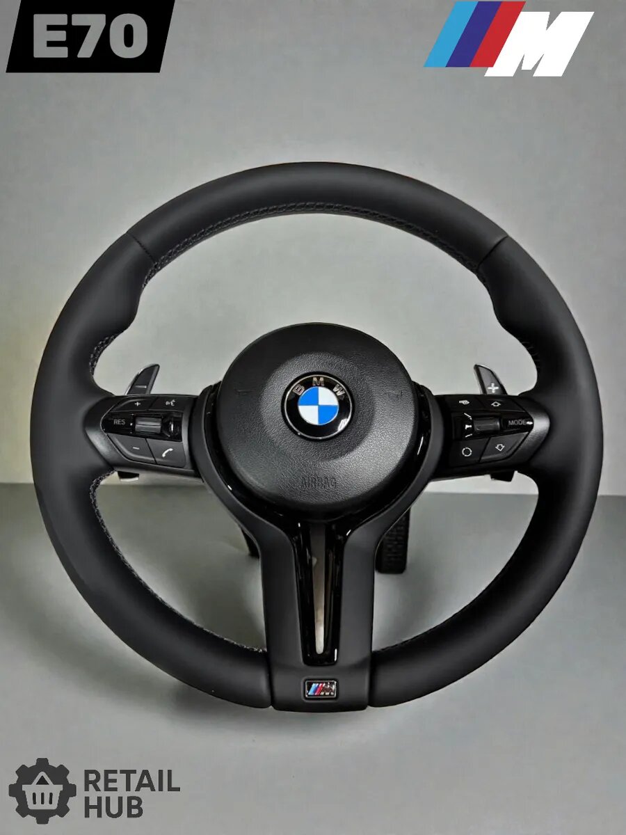 Руль M Bmw E70 руль без подогрева Черные вставки