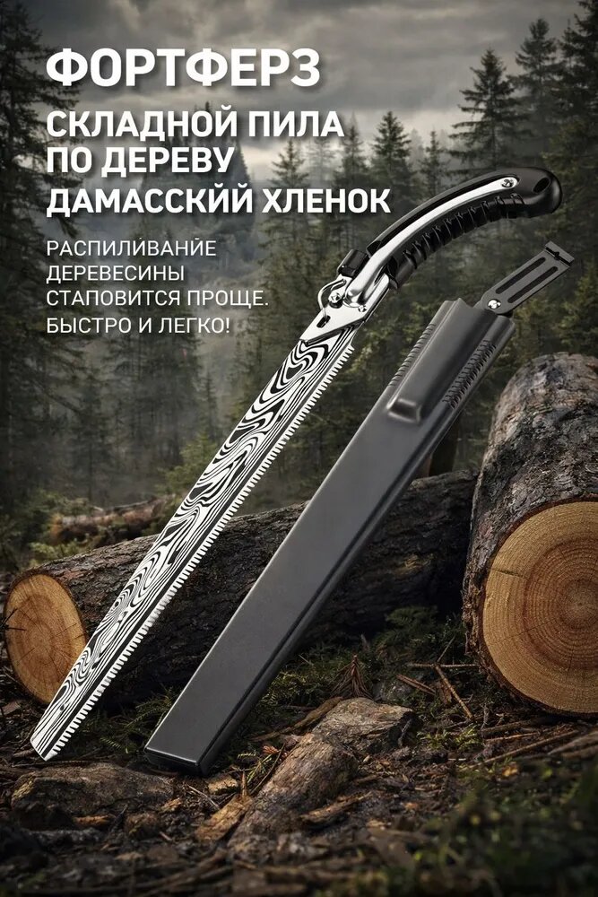 Дамасская складная пила по дереву, ручная садовая ножовка, плотницкая пила для резки древесины, большая
