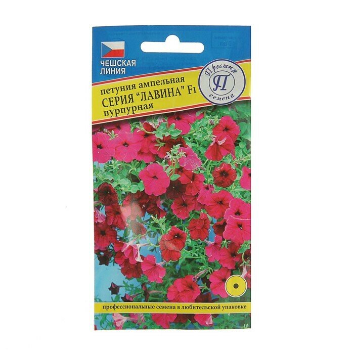 Семена цветов Петуния ампельная крупноцветковая 'Лавина' Пурпурный F1, О, драже 10 шт