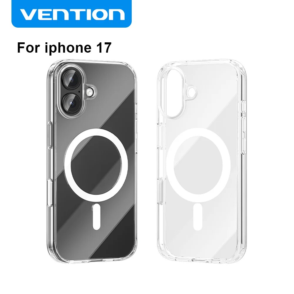 Магнитный чехол Vention для iPhone 17 Pro Max Air Crystal Clear, чехол с беспроводной зарядкой для Magsafe, противоударный чехол, чехлы для телефонов