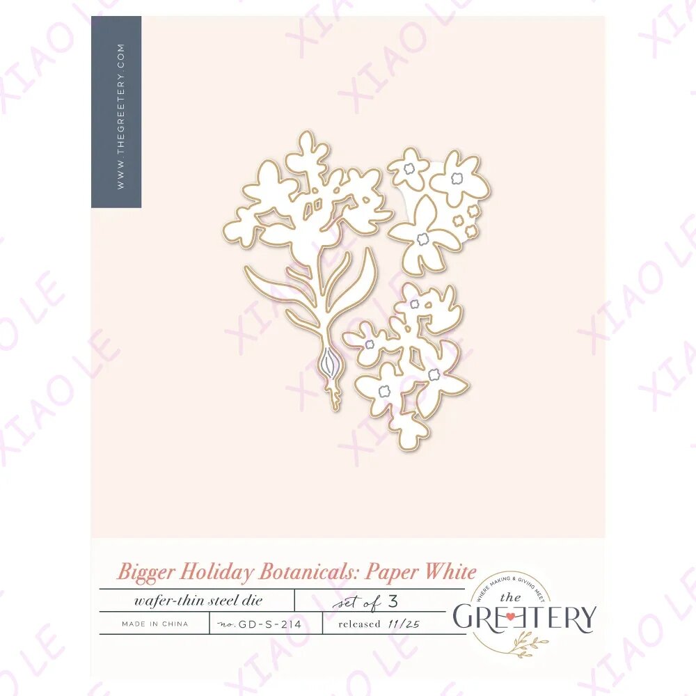 Bigger Holiday Botanicals, набор трафаретов, бежевый M5939-Dies