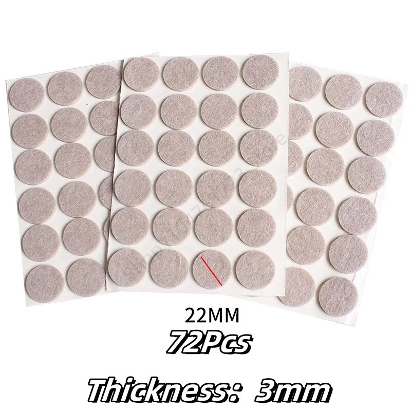 Фетровые накладки для ног стульев A-Round-72Pcs