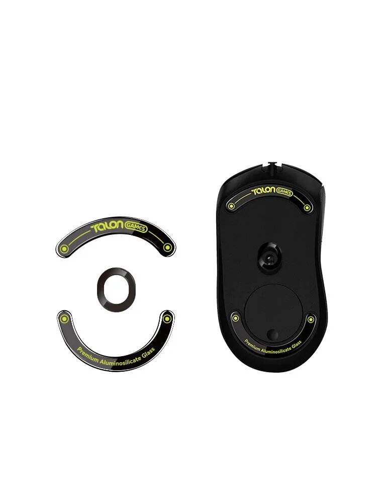 Стеклянные глайды для мыши Logitech G403, G603, G703 Wireless / ножки из закаленного стекла, черные / TALONGAMES