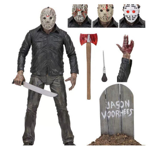 Фигурка Friday the 13th Джейсон Вурхиз, коллекционная модель ПВХ, шарнирная, 18 см, в коробке