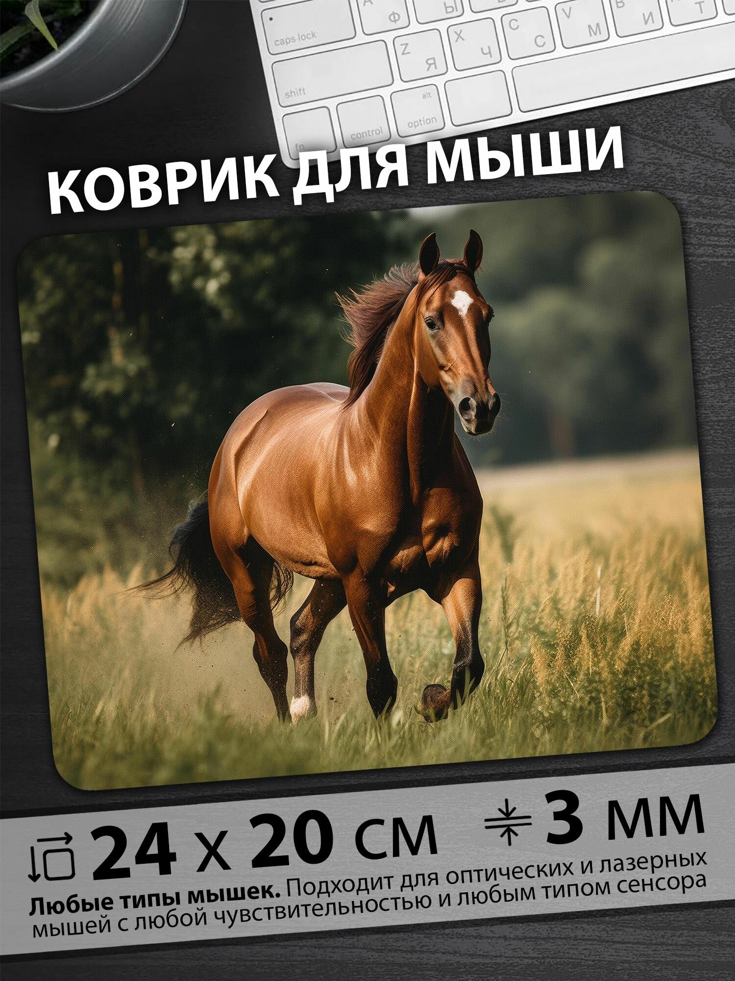Резиновый коврик для мыши (24 x 20 см x 3 мм)