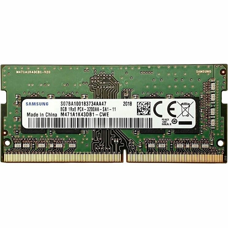Оперативная память Samsung, DDR4, 8Gb (1x8GB), 3200MHz, CL21, SO-DIMM, OEM