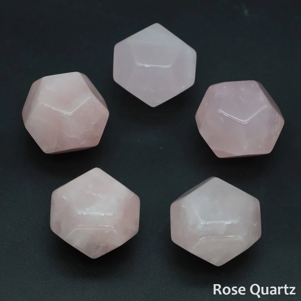Кристаллы Додекаэдр Священной Геометрии 1pc, Rose Quartz