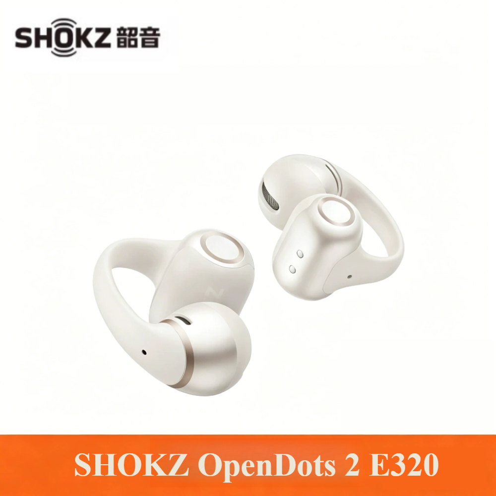 SHOKZ OpenDots 2 E320 Bluetooth-наушники, Вызов с искусственным интеллектом, Шумоподавление, Клипсы, Открытые наушники