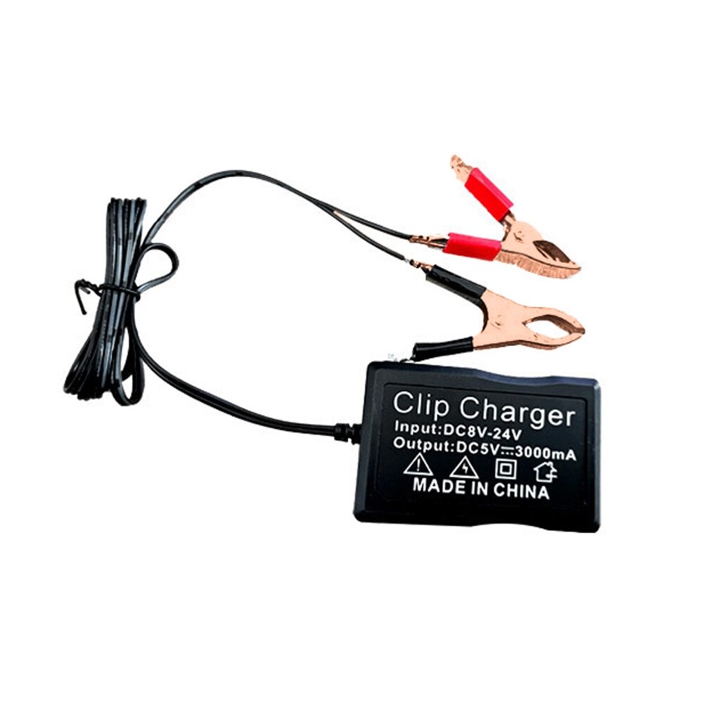 Преобразователь постоянного Тока с Зажимом Для Аккумулятора 5 В USB Адаптер Питания Понижающий Регулятор Зарядное Устройство 1 М