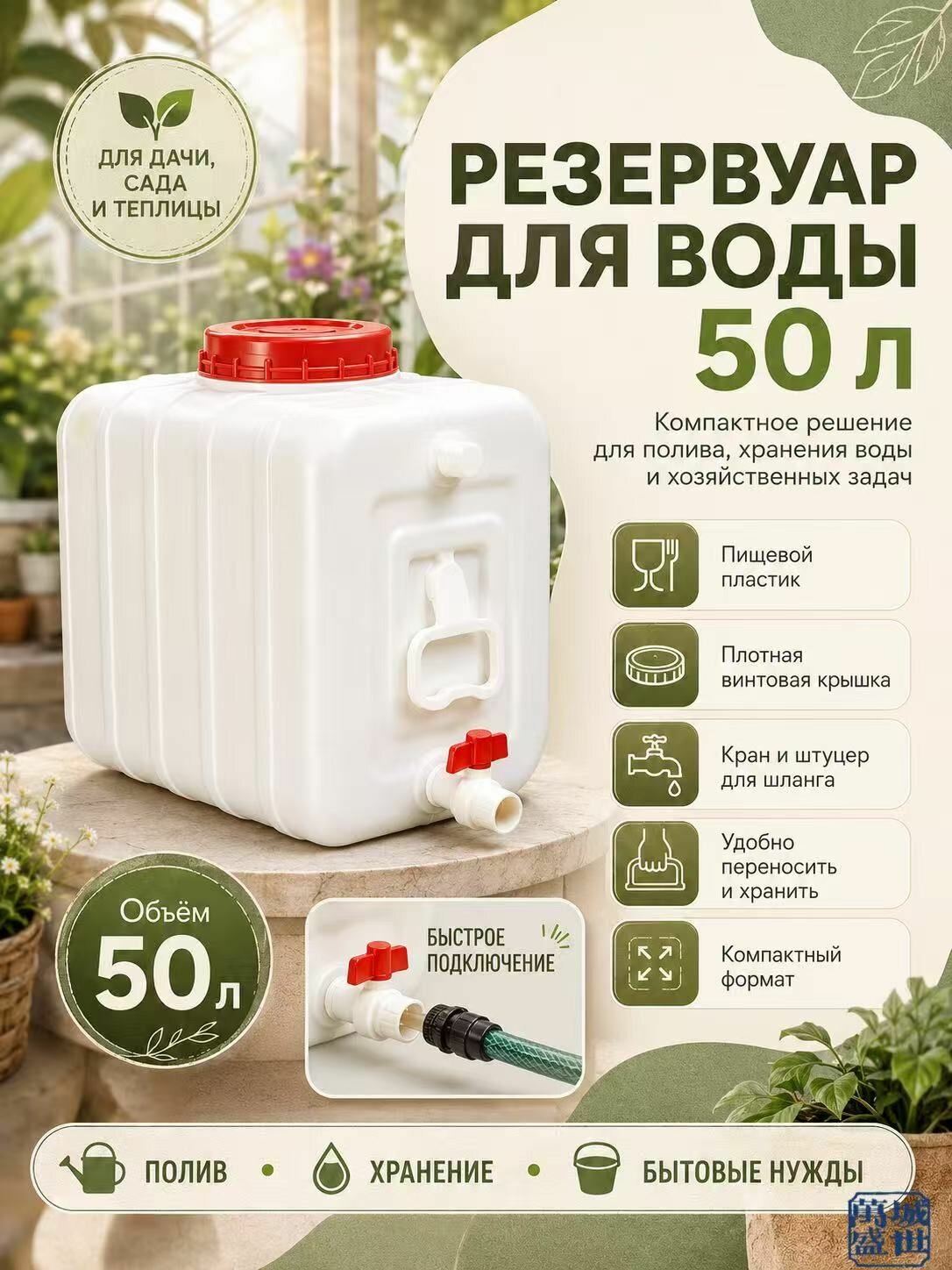 Бочка садовая ABS пластик