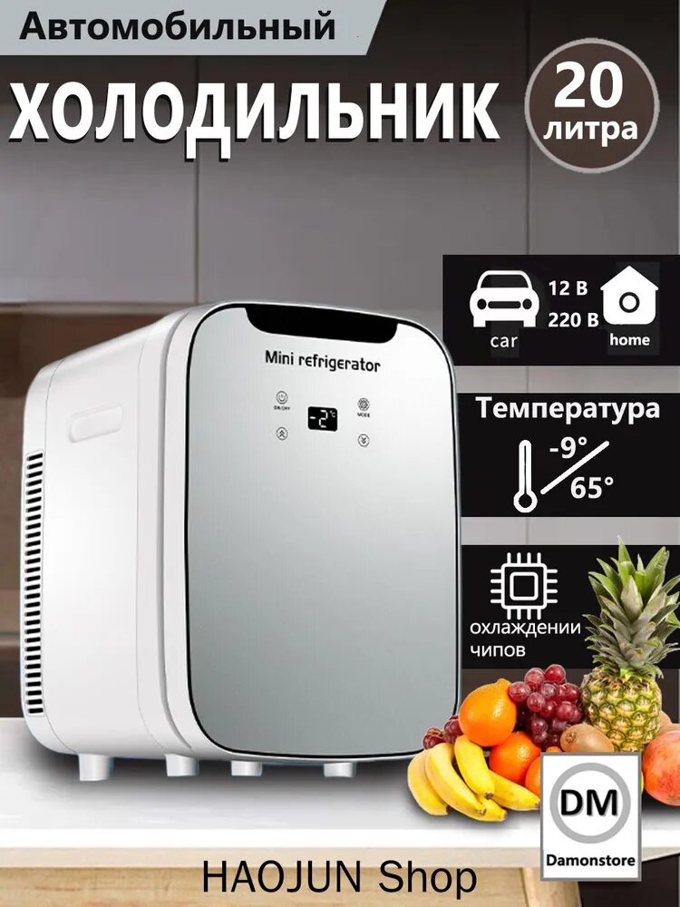 Мини-двухъядерный холодильник объемом 20 литров, подходящий для использования в автомобиле и дома