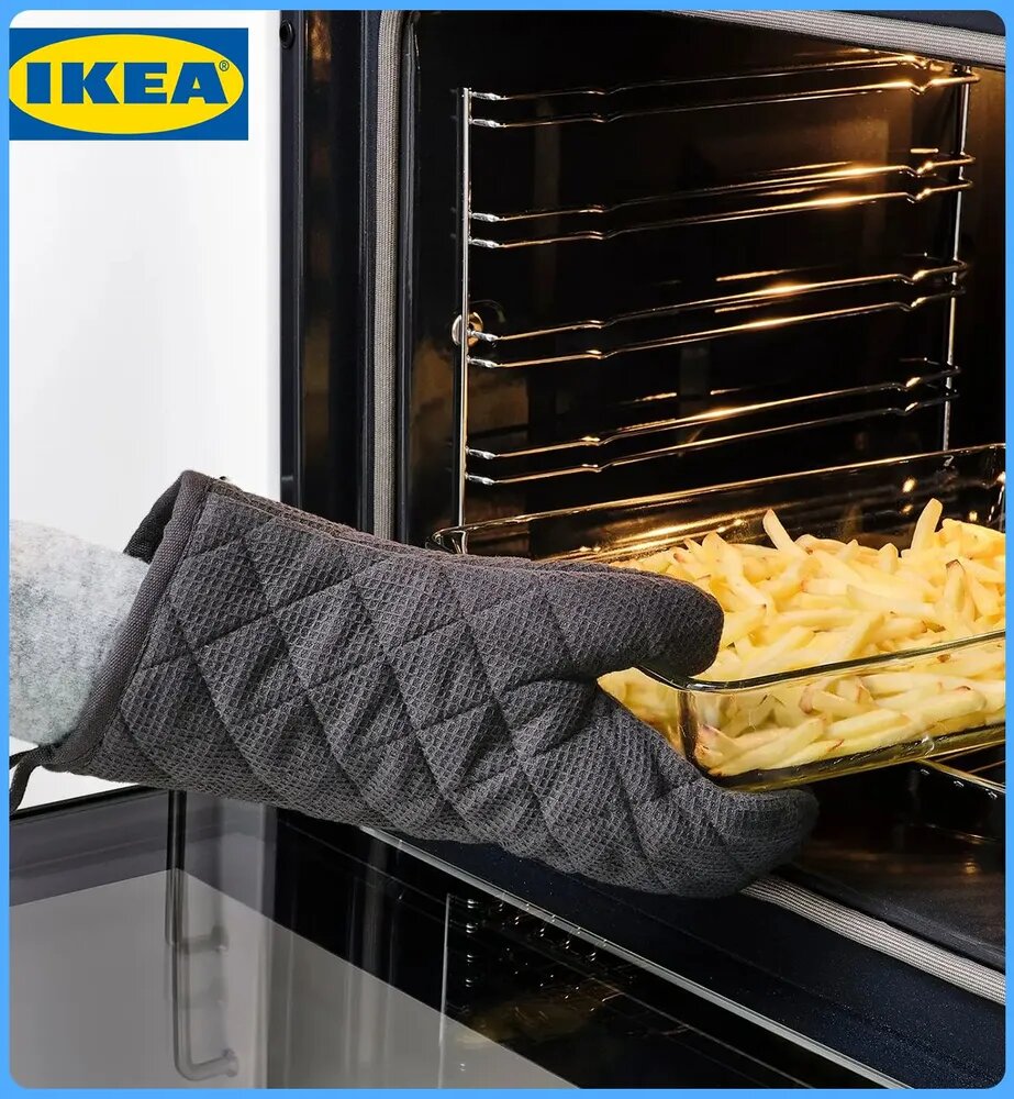 IKEA Прихватка рукавица для кухни 21x30 см, 1 шт. черный матовый